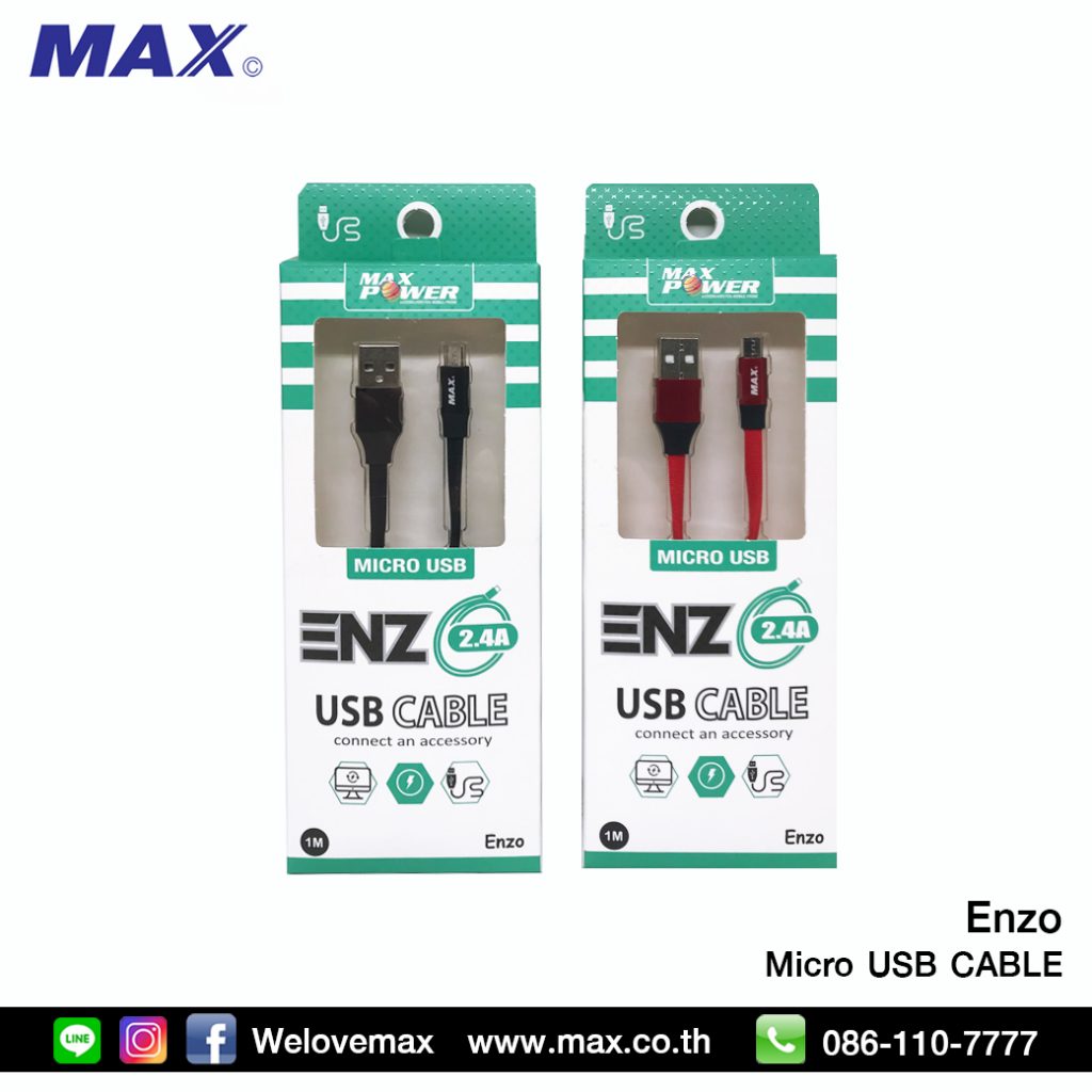 Max Power Enzo Micro USB Cable 2.4A – MAX Co., Ltd.